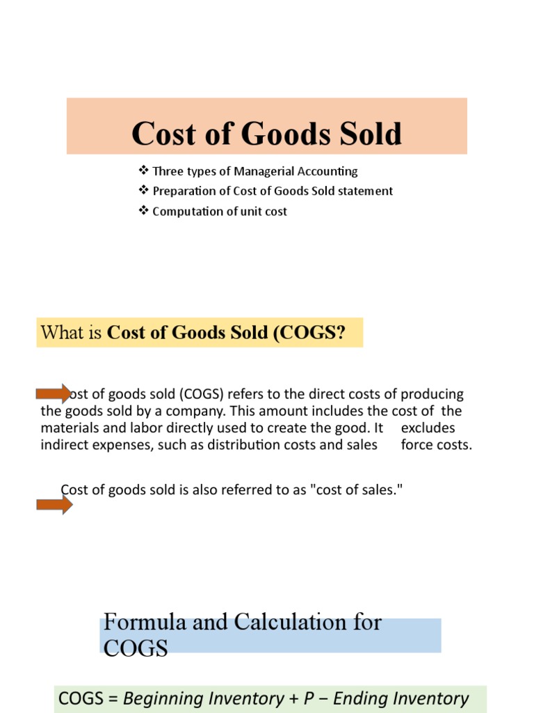 Cost of Goods Sold | PDF | Cost Of Goods Sold | Inventory