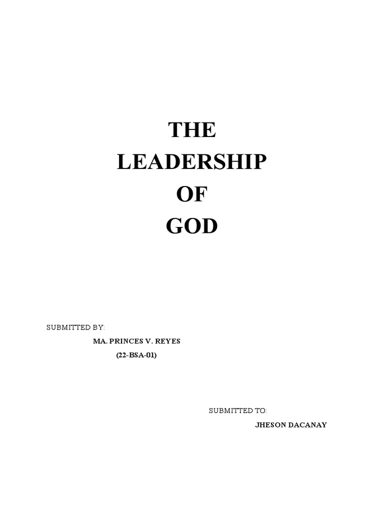 THE Leadership OF GOD: Submitted by | PDF | Eternal Life (Christianity ...