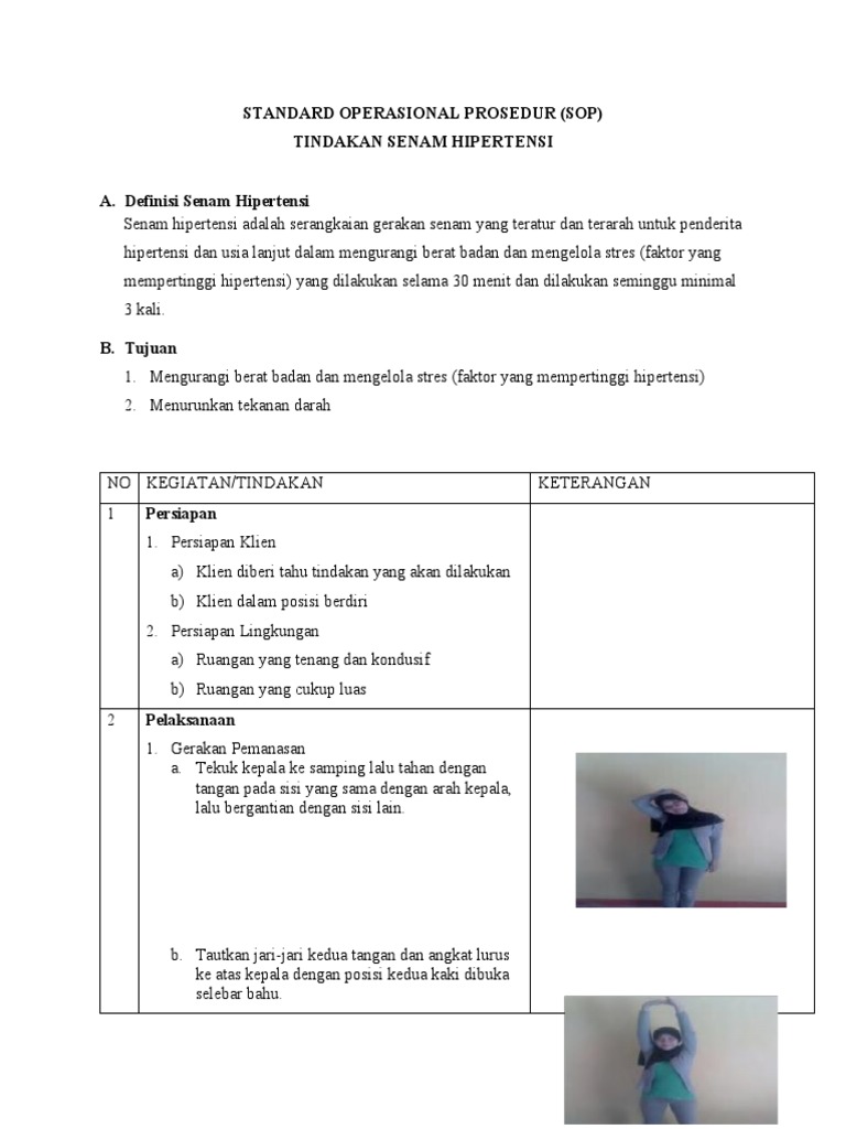 Sop Senam Hipertensi | PDF