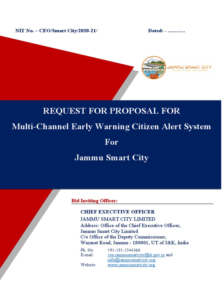 RFP Multi Channel Early Warning Citizen Alert System - SB - v0.1 | PDF ...