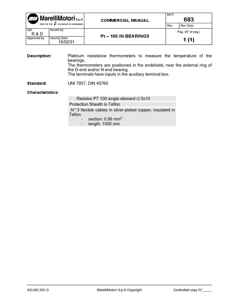 PT100 in Bearings | PDF