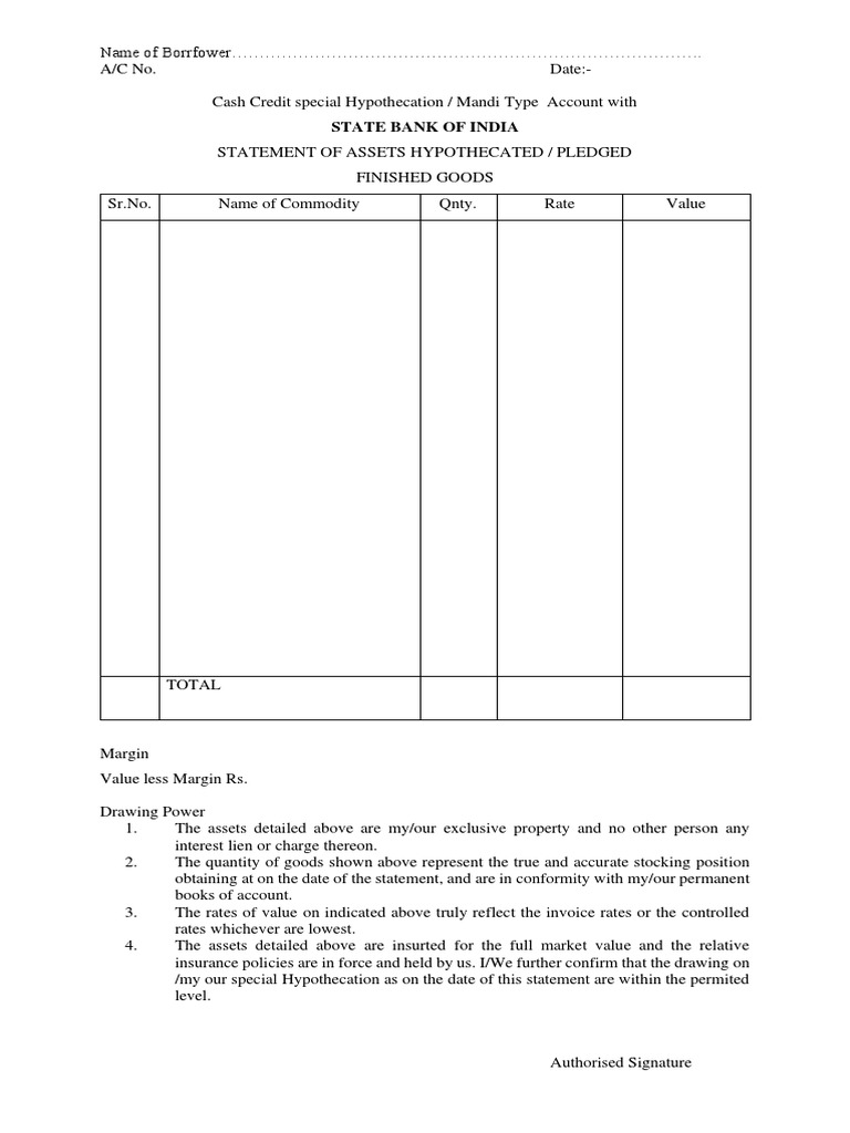 Stock Statement | PDF