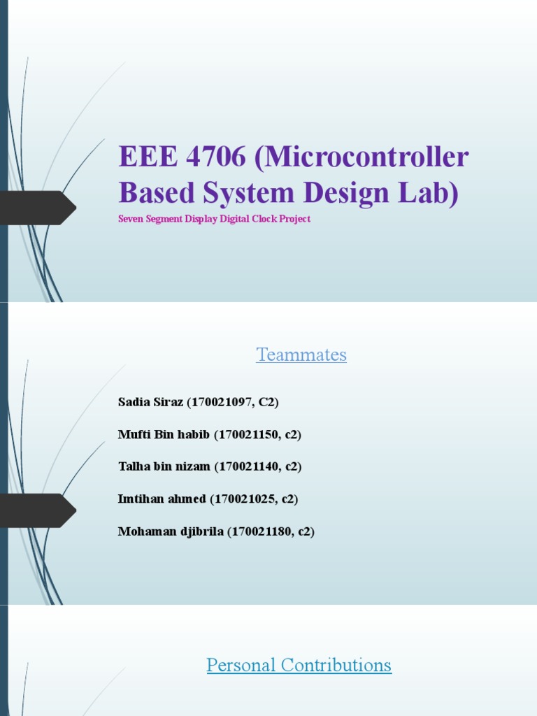 EEE 4706 Microcontroller Based System Design Lab Presentation 2 1 | PDF | Computer Hardware ...
