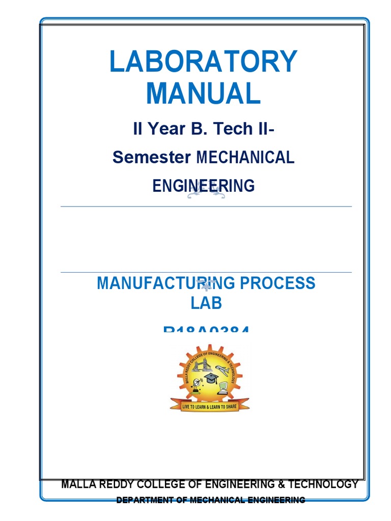 Manufacturing Processes Lab | PDF | Welding | Construction