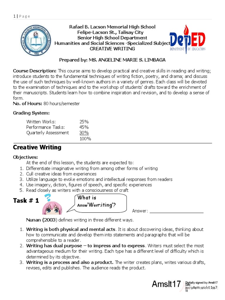 Introduction to Creative Writing Module | PDF | Metre (Poetry) | Poetry