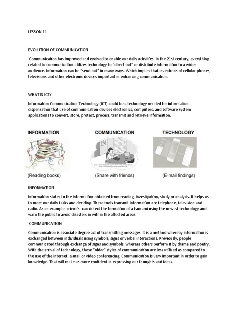 Evolution Of Ict In Communication Pdf Information Information