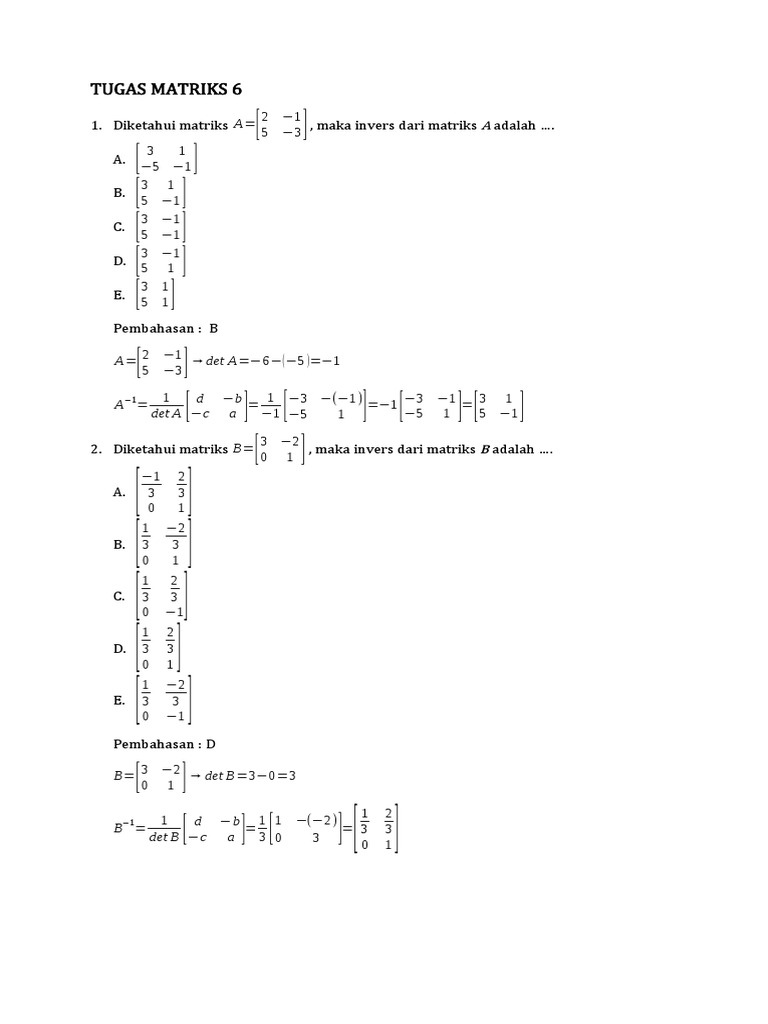Tugas Matriks 6 | PDF