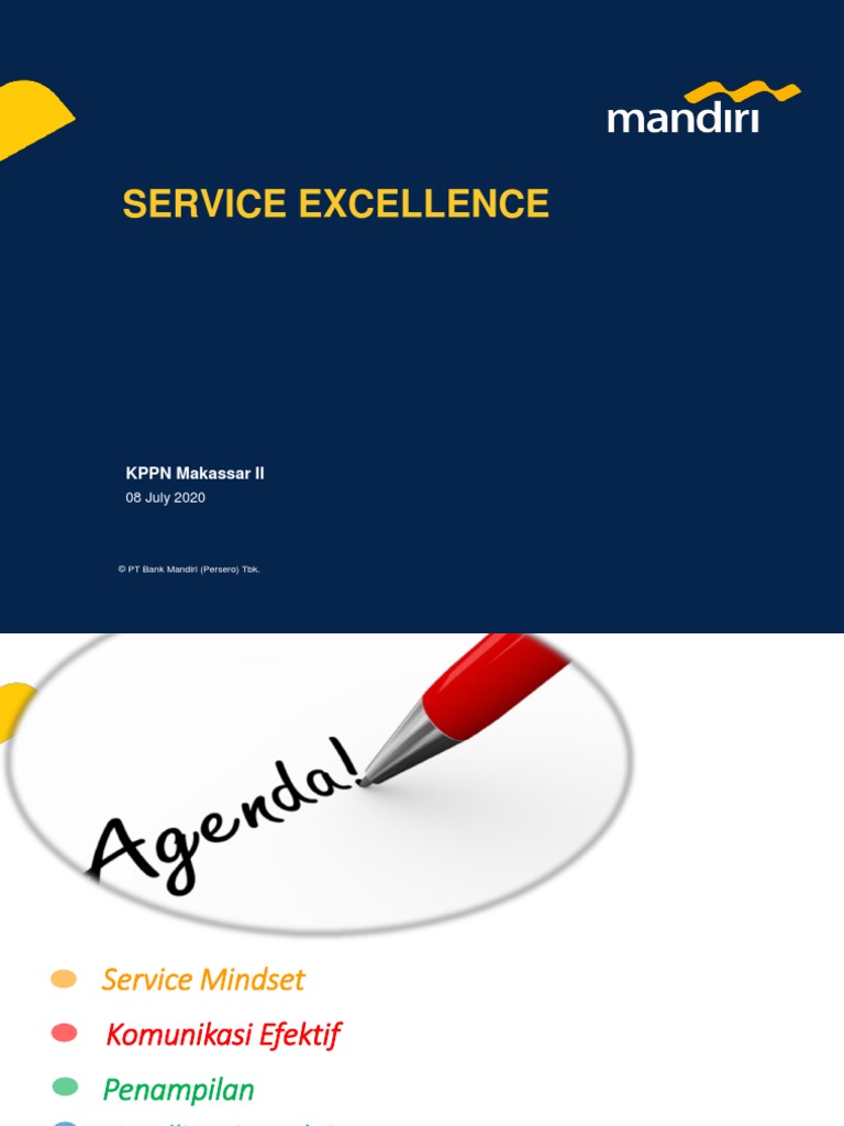Presentasi Service Excellence Mandiri Makassar | PDF | Bisnis