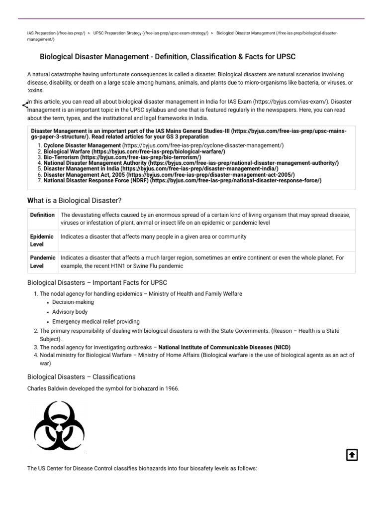 Understanding Biological Disasters | PDF | Self-Improvement | Wellness