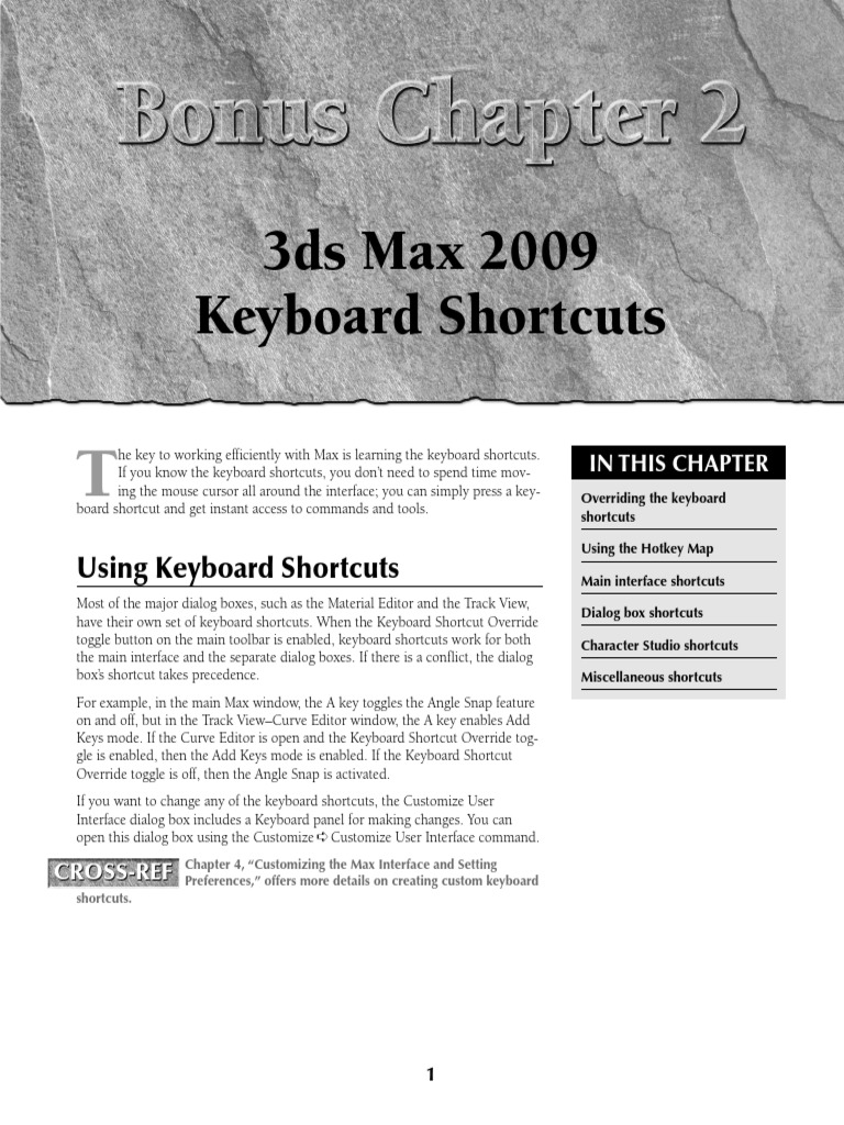3ds Max Keyboard Shortcuts | PDF | Computer Keyboard | Keyboard Shortcut