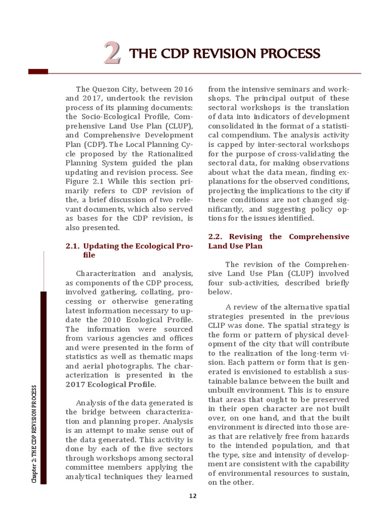 The CDP Revision Process: 2.2. Revising The Comprehensive Land Use Plan 2.1. Updating The ...