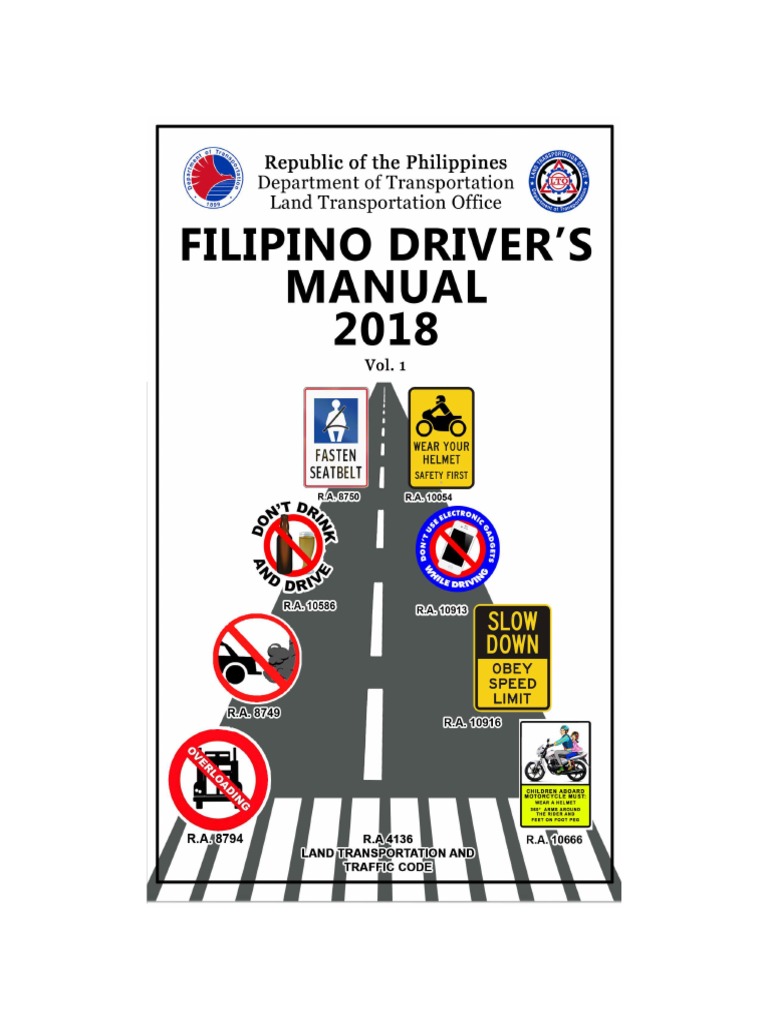 Filipino Driver'S Manual: Republic of The Philippines | PDF | Driver's ...