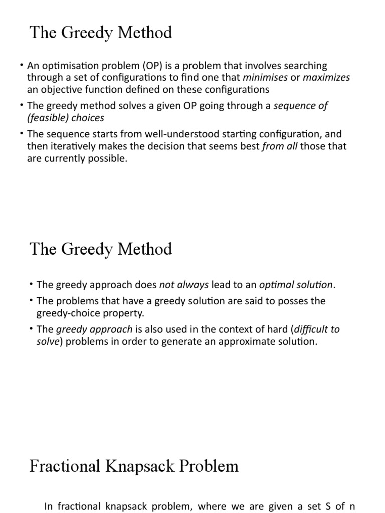 Greedy Fractional Knapsack | PDF | Mathematical Optimization | Algorithms