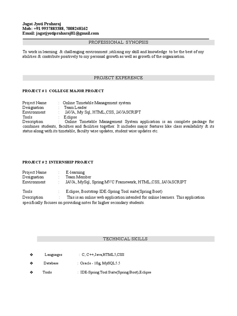 Professional Synopsis: Jagat Jyoti Praharaj Mob: +91 9937883388, 7008248162 | PDF | Eclipse ...