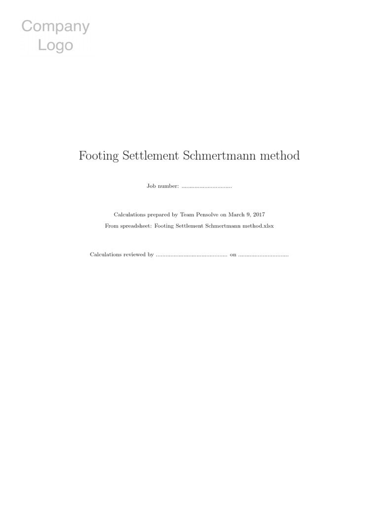 Footing Settlement Schmertmann Method | PDF | Mechanics | Building ...