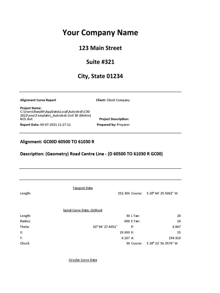 Civil Report | PDF | Circle | Tangent