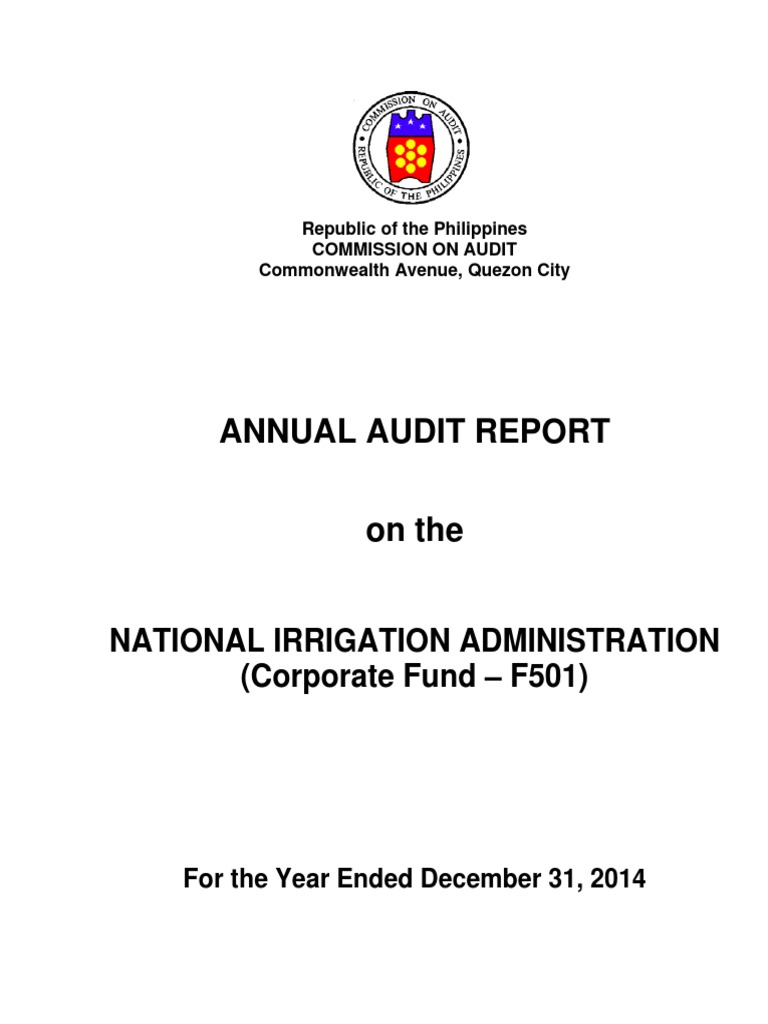 COA Audit Report on NIA Corporate Fund for 2014 | PDF | Financial Audit ...