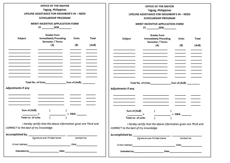 LANI Merit Incentive Form | PDF | Business | Science