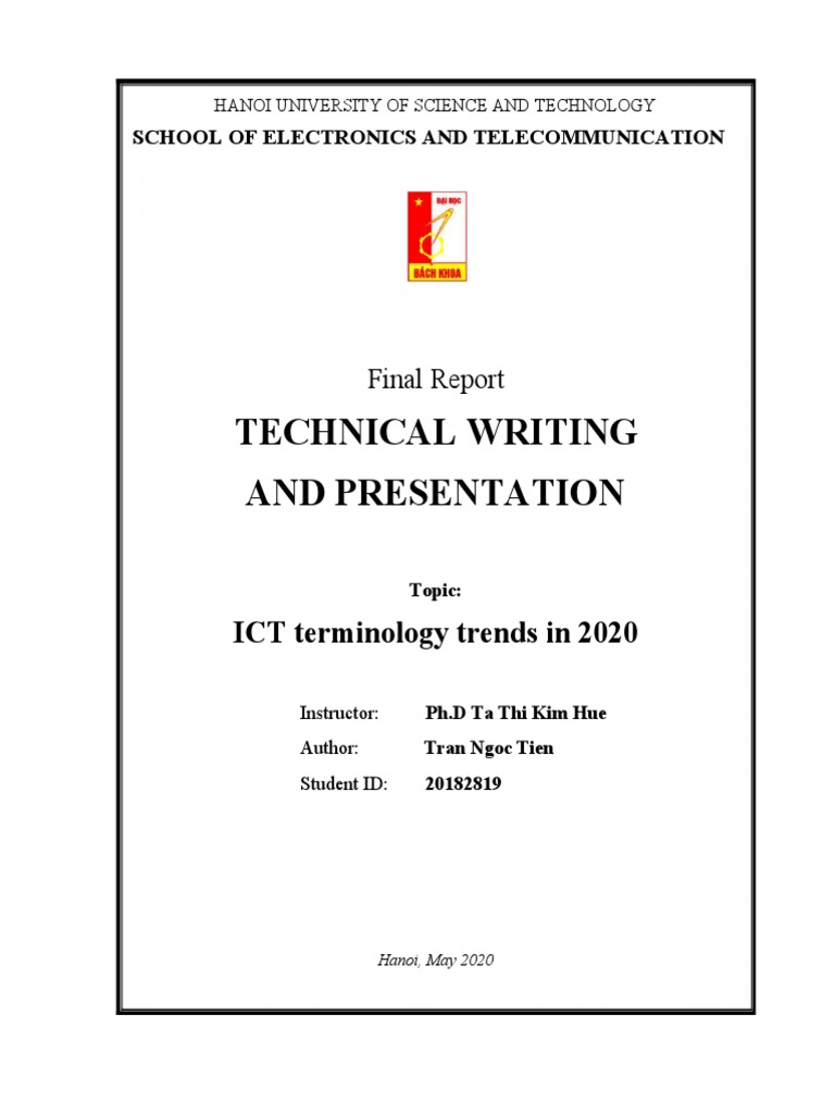Technical Writing and Presentation: ICT Terminology Trends in 2020 ...