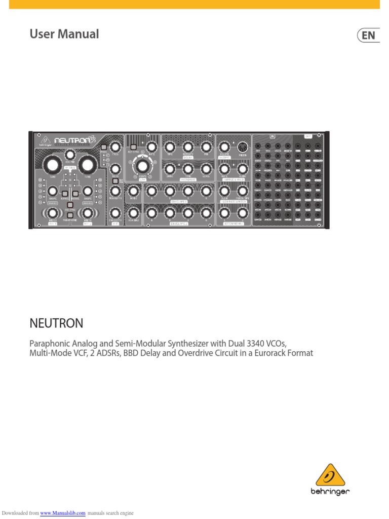 User Manual: Neutron | PDF | Synthesizer | Low Pass Filter