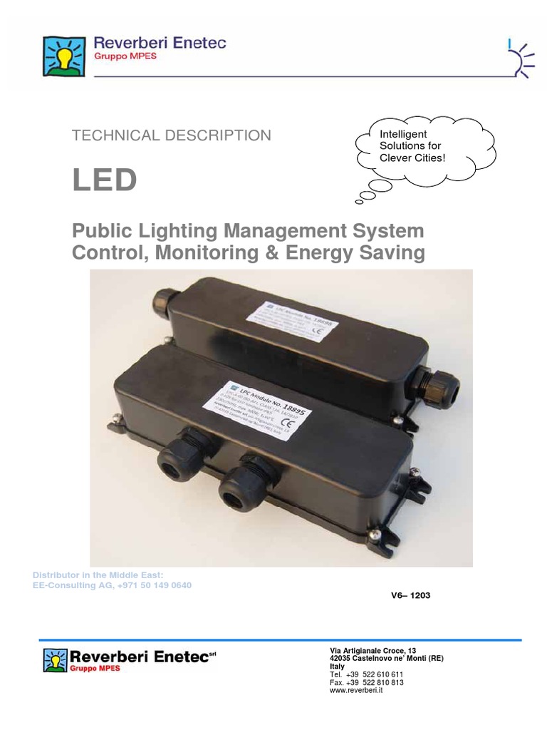 PUBLIC LIGHTING CONTROL SYSTEM GENERAL TECHNICAL DESCRIPTION - Rev. 06 ...