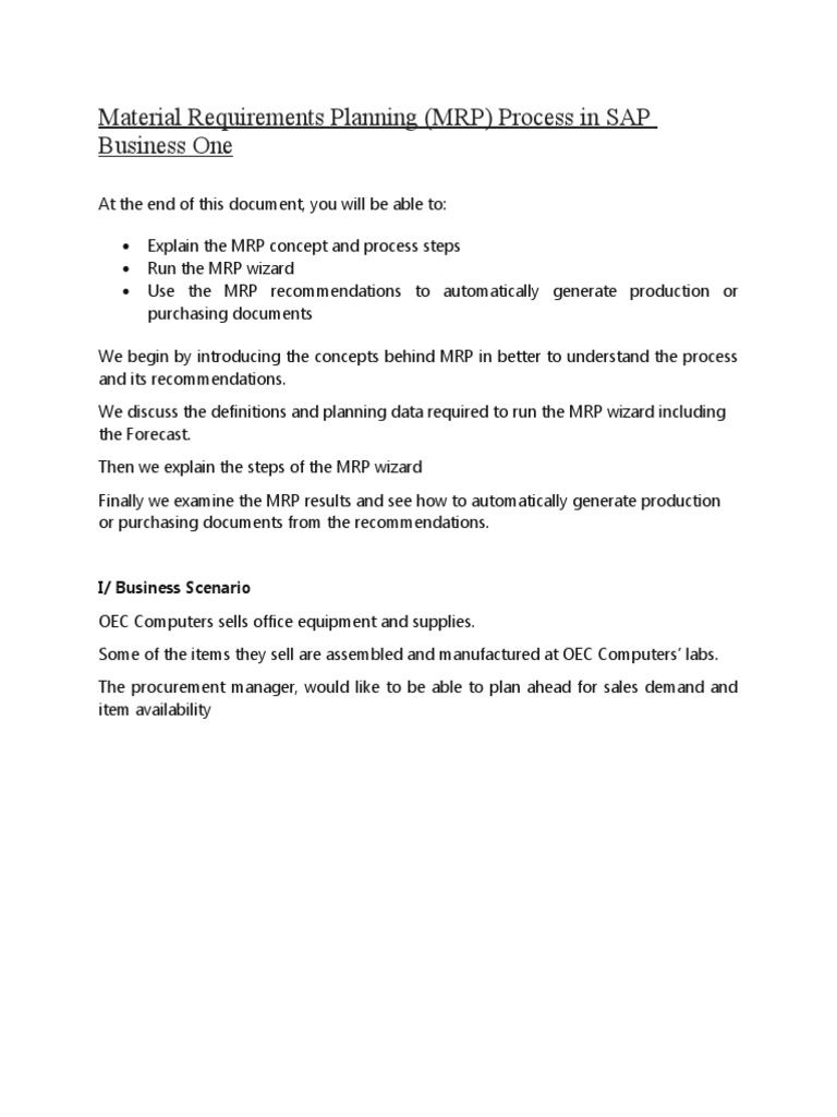 An Introduction to Materials Requirements Planning (MRP) in SAP ...