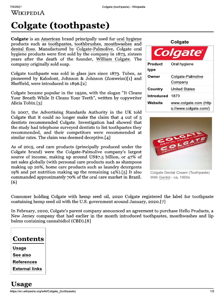 Colgate Toothpaste Slogan