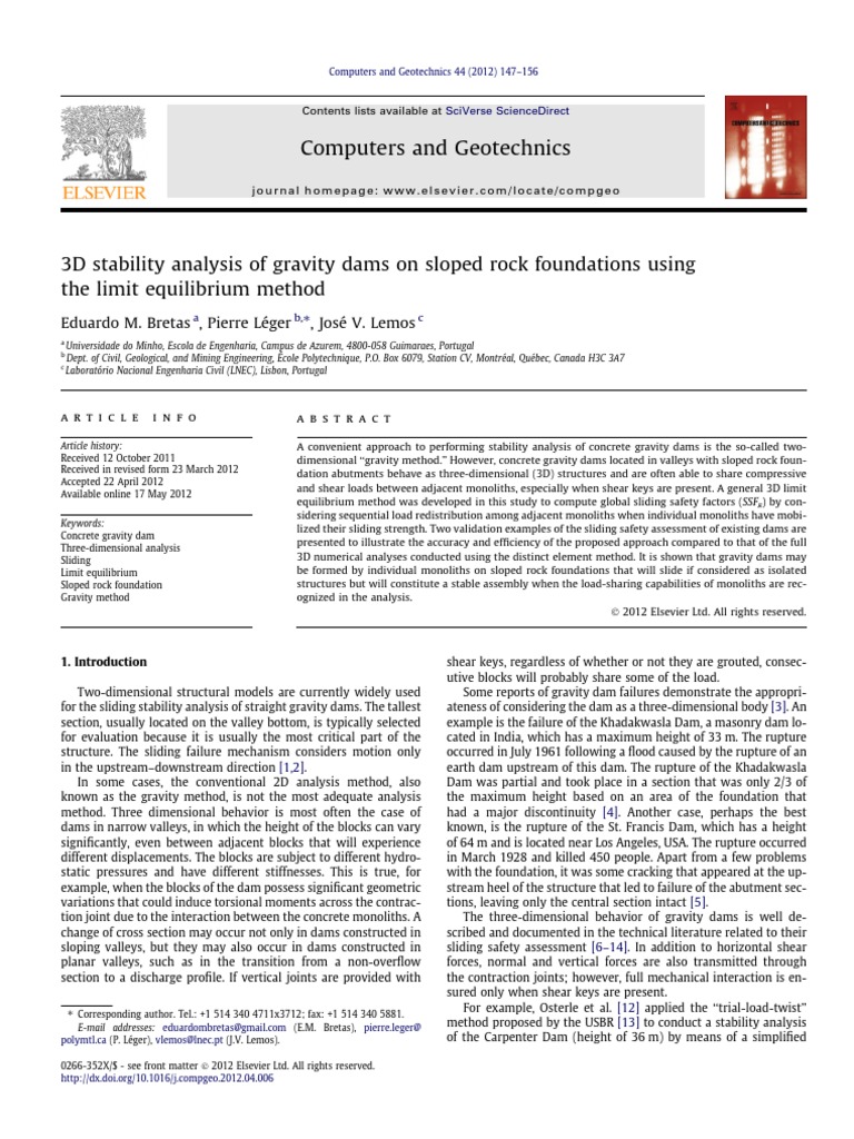 3d Stability Analysis of Gravity Dams | Download Free PDF | Dam ...