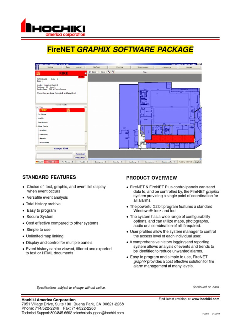 Firenet Graphix Software Package: Product Overview Standard Features ...