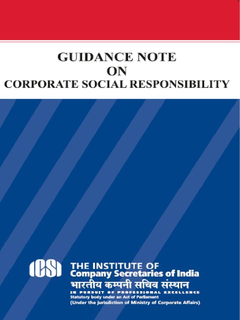 Guidance Note On CSR Final | PDF | Corporate Social Responsibility ...