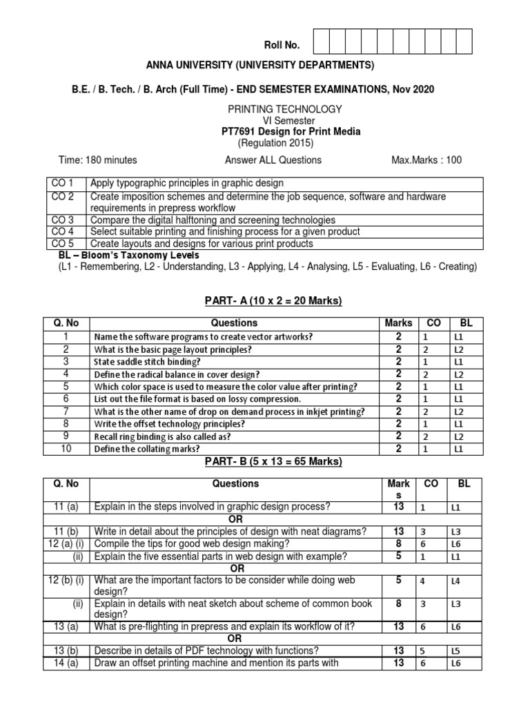 PT7691 Design For Print Media English | PDF | Page Layout | Data ...