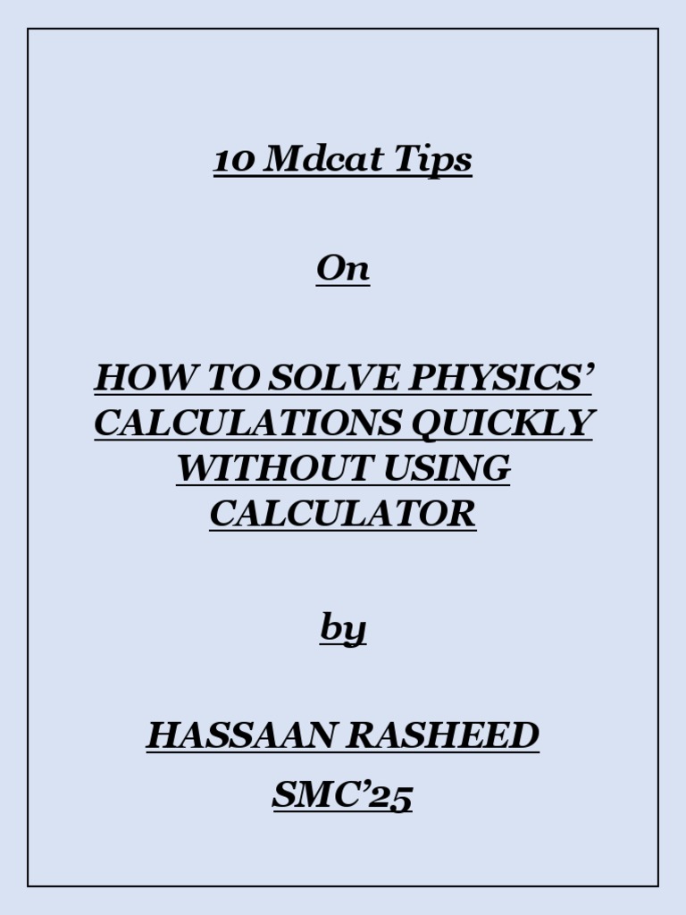 10 Tips On Calculations Without Calculator | PDF | Trigonometric ...