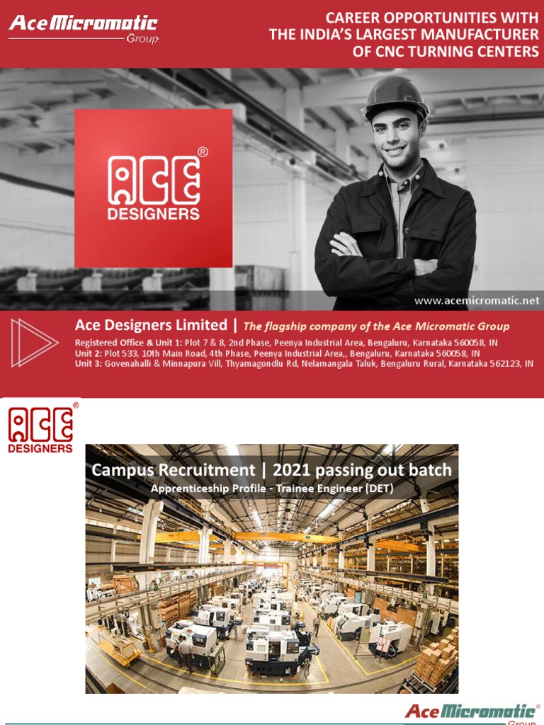 The Flagship Company of The Ace Micromatic Group | PDF | Numerical Control | Recruitment