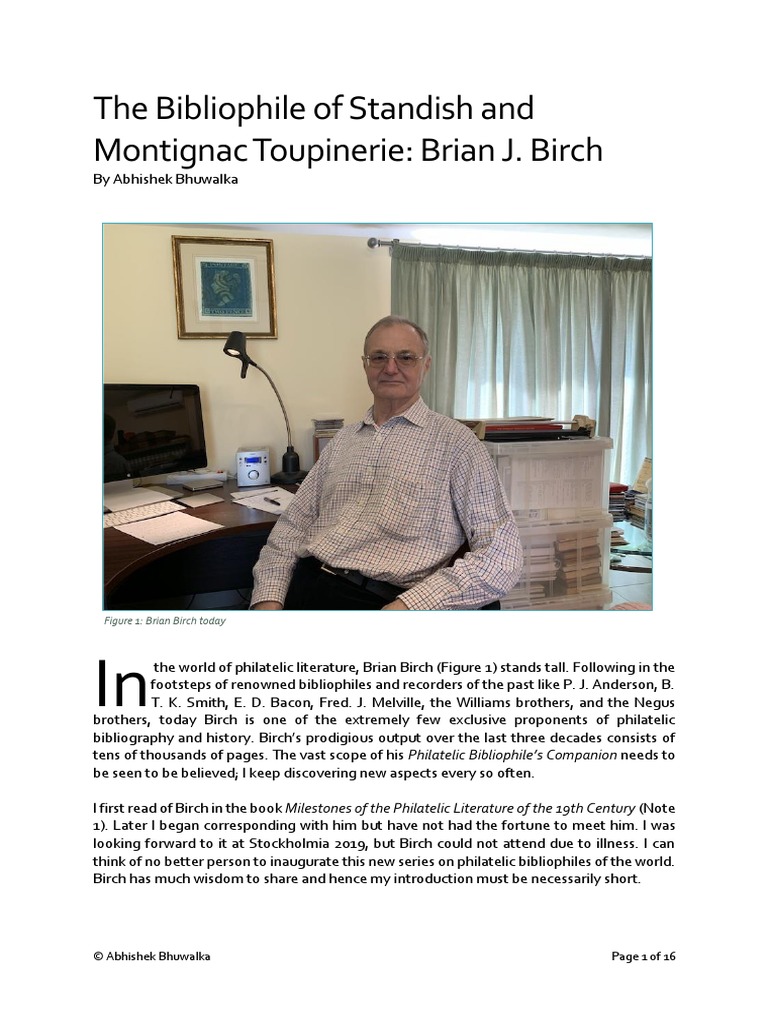 Interview With Brian J. Birch, Philatelic Bibliophile | PDF | Philately ...