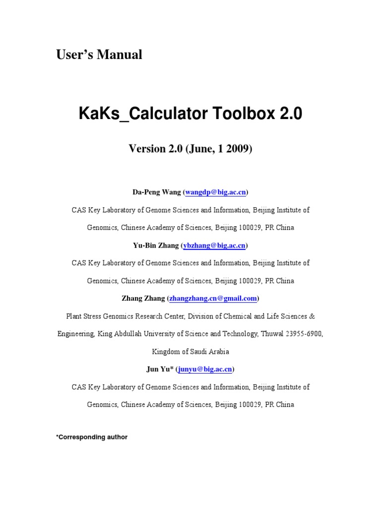 Kaks - Calculator Toolbox 2.0: User'S Manual | PDF | Linux | R ...