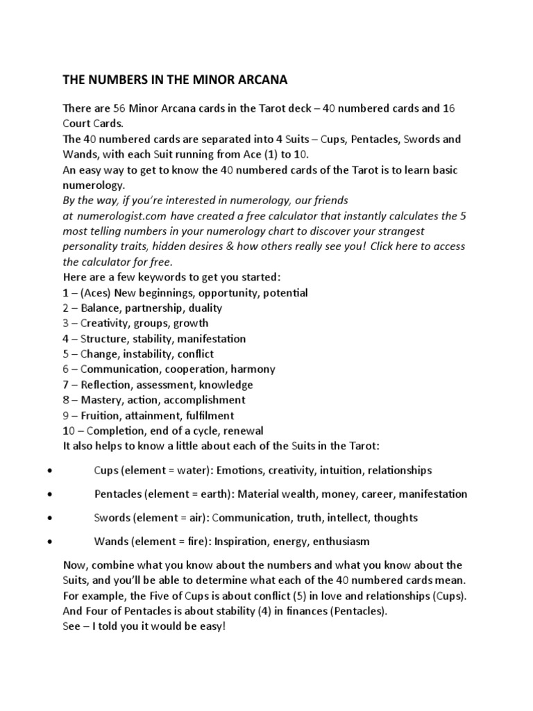 Deciphering the Tarot Through Numbers: A Guide to Using Numerology to ...