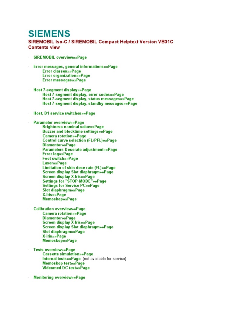 Siemens Compact Errors C Arm VB01C | PDF | Booting | Bios