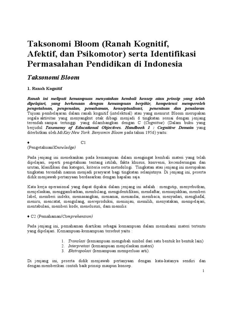 Taksonomi Bloom | PDF
