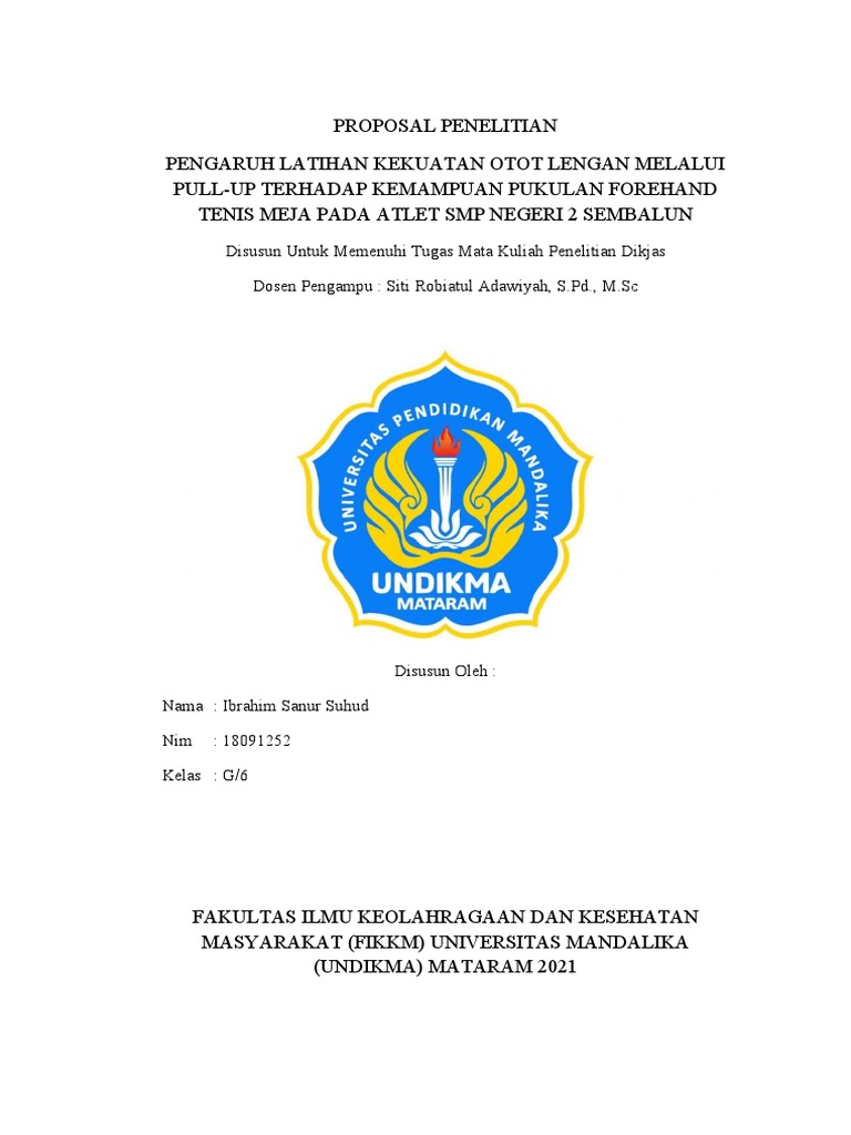 PROPOSAL Ibrahim Sanur Suhud | PDF | Karier & Perkembangan