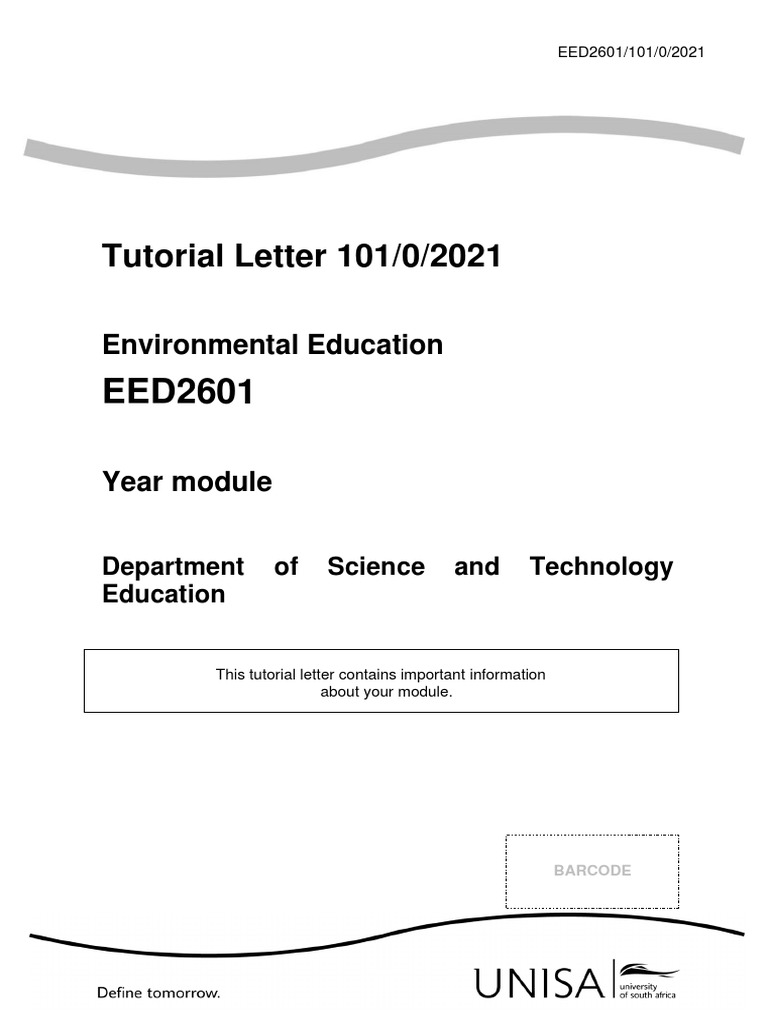 Tutorial Letter 101/0/2021: Environmental Education | PDF | Chocolate ...