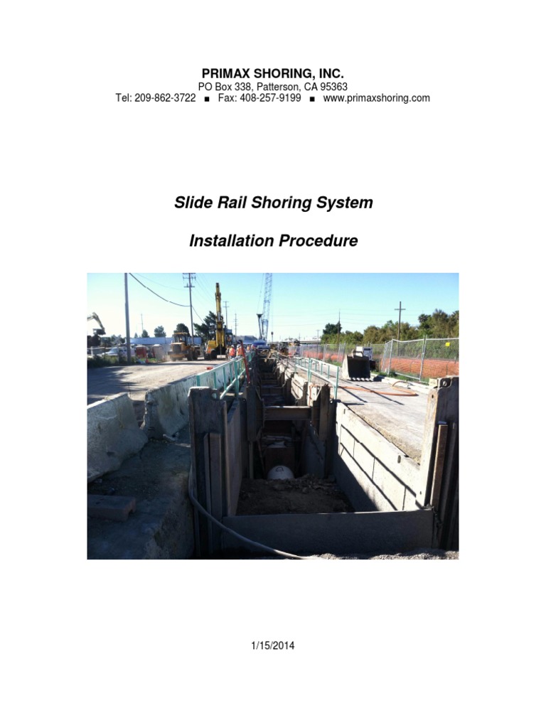 Instruction Manual Trench Slide Rail Shoring System | PDF