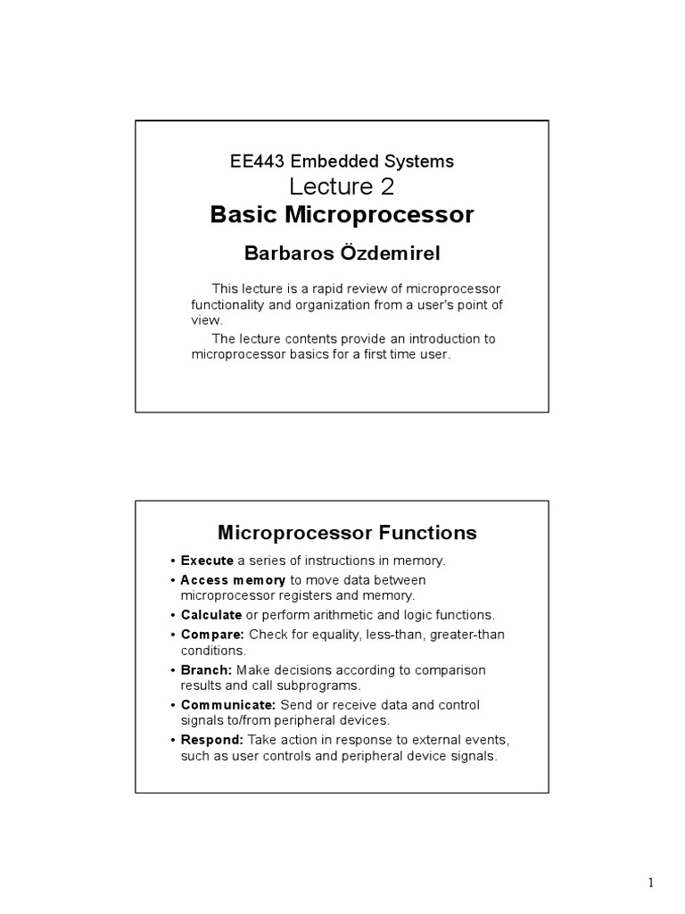 Basic Microprocessor: Barbaros Özdemirel | PDF | Central Processing Unit | Subroutine