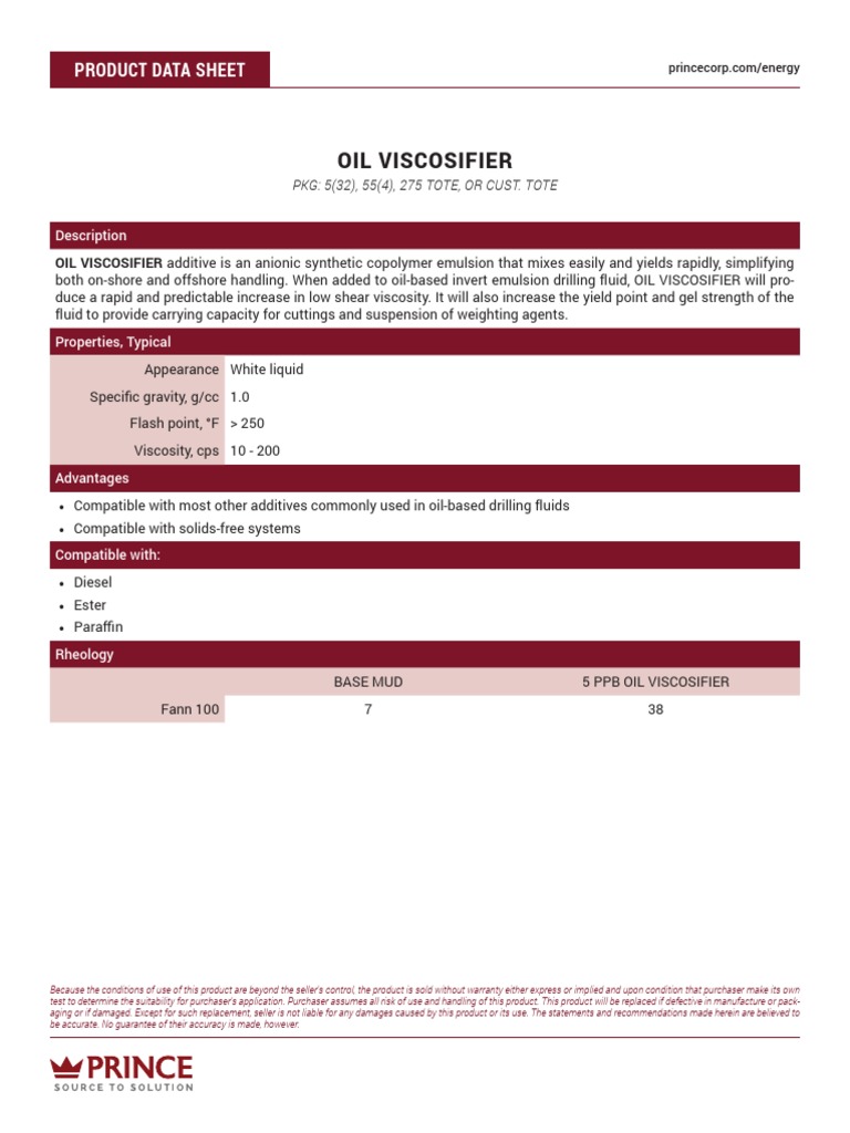 Oil Viscosifier for Drilling Fluids | PDF | Business | Technology ...