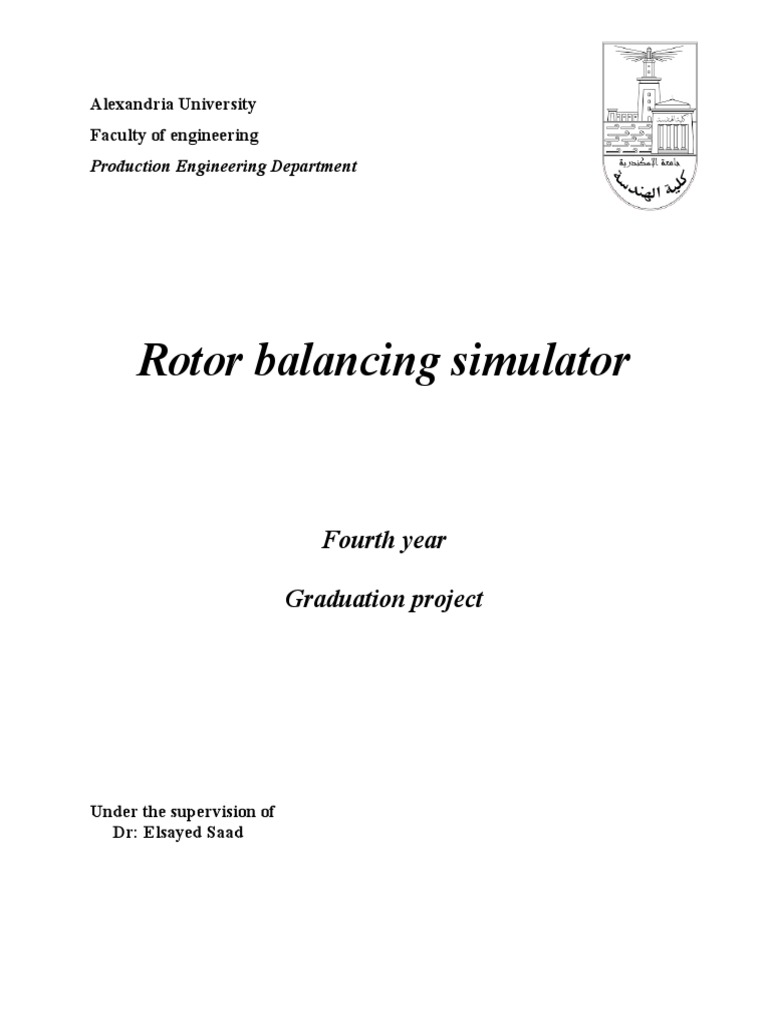 Rotor Balancing Simulator: Fourth Year Graduation Project | PDF | Rotation Around A Fixed Axis ...