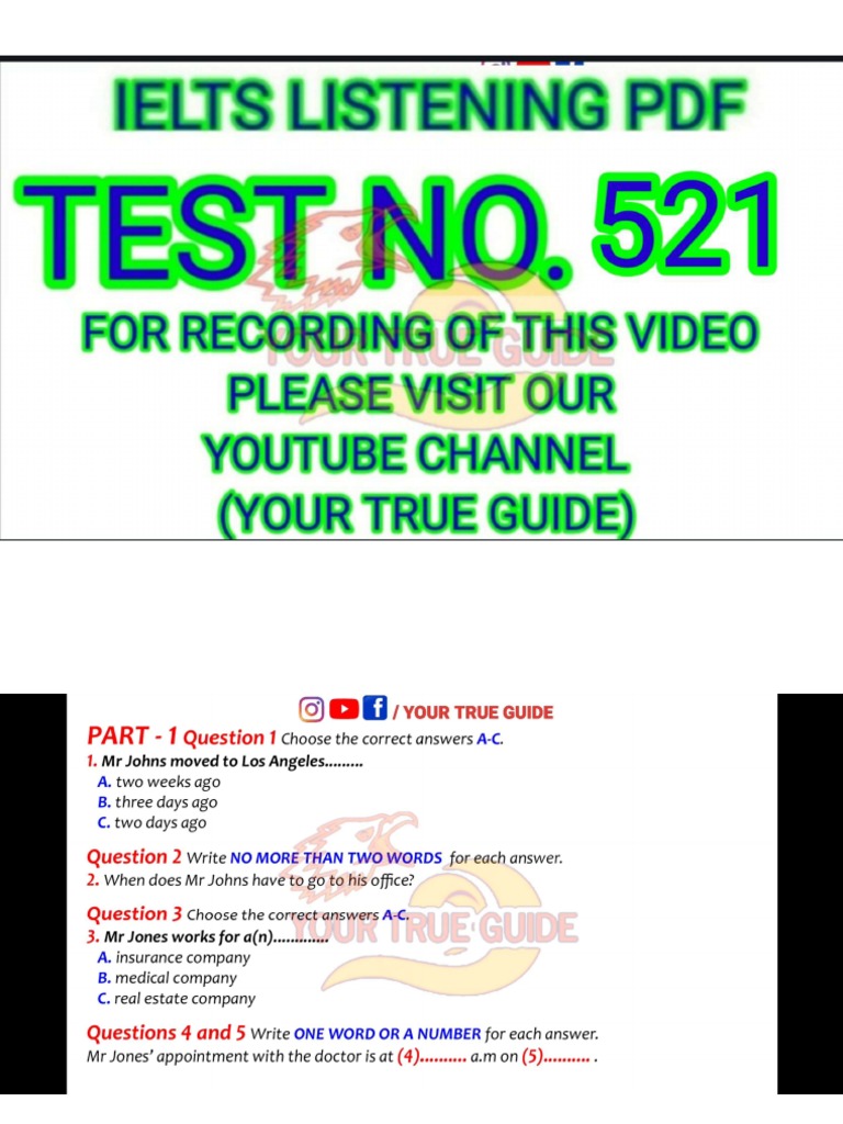 Listening Test Part 3 | PDF