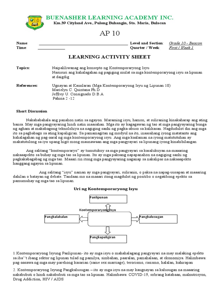 WORK SHEET AP10 1st To 5thactivity | PDF