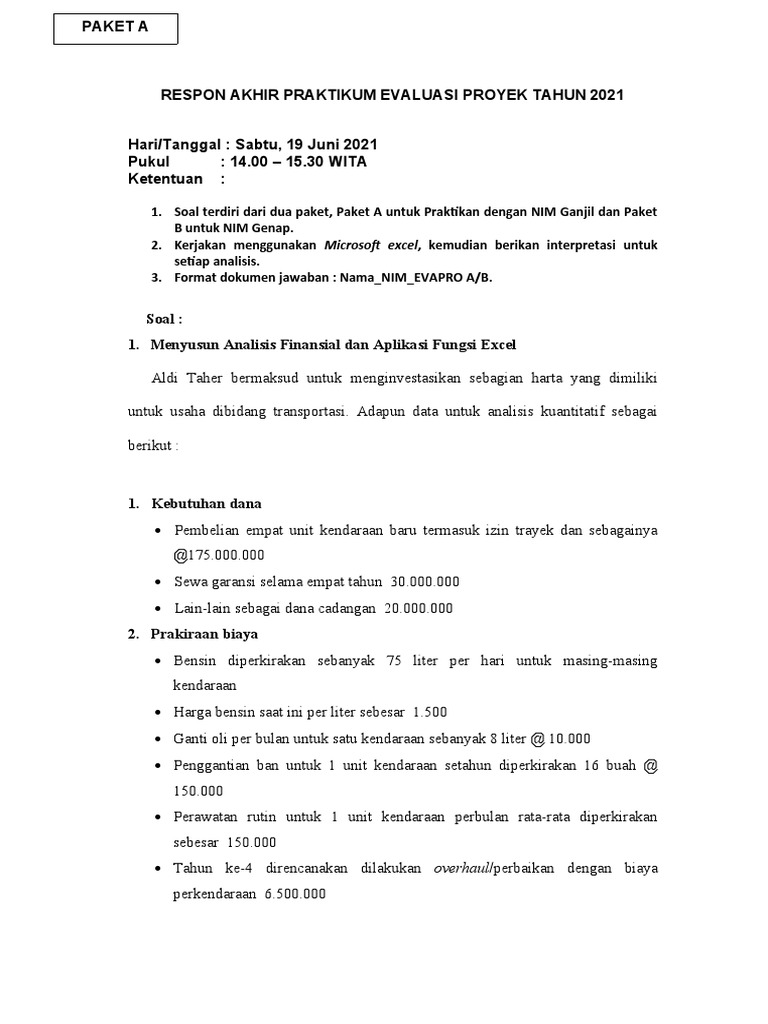 Paket A Evapro | PDF