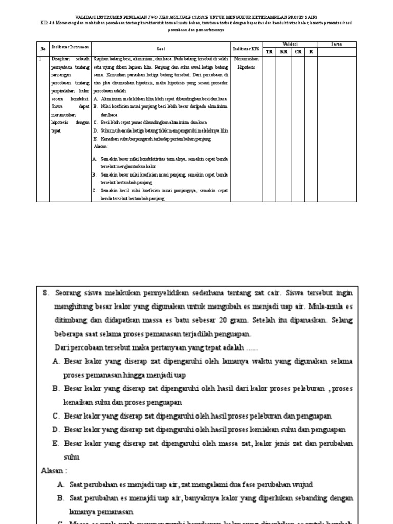 Validasi Instrumen Penilaian Two | PDF
