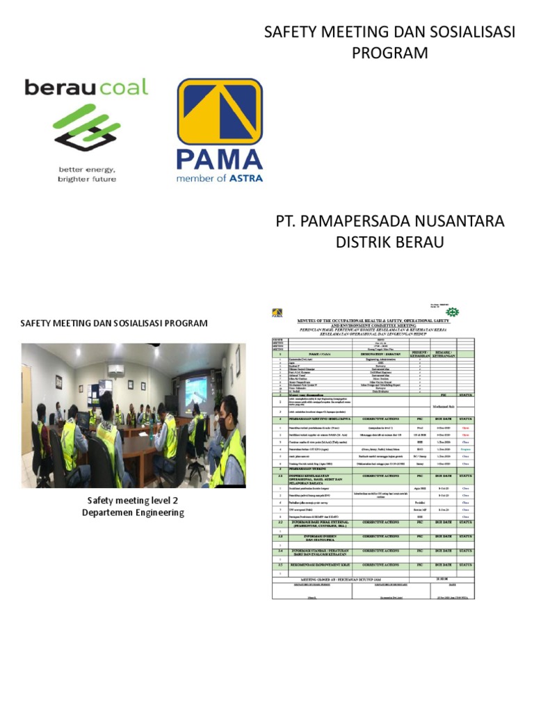 b2 - Bukti Safety Meeting Dan Sosialisasi | PDF