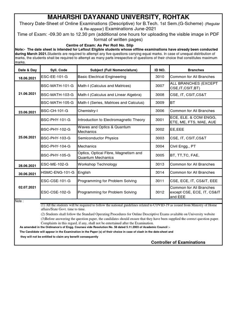 4 - 06-08-2021 - 17-33-45 - Date-Sheet, of B.Tech 1st Sem (G Scheme ...
